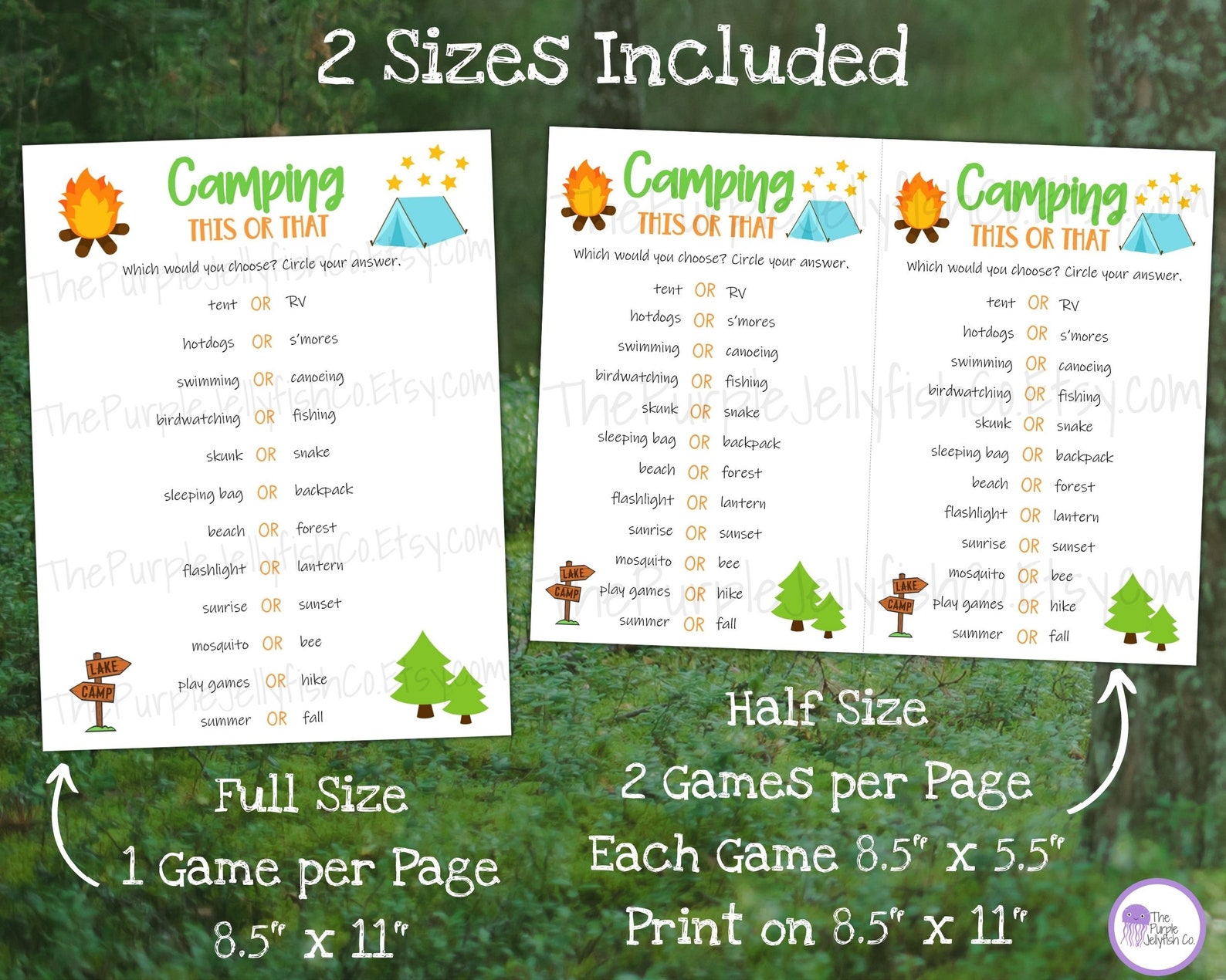 Camping This or That Game, Fun Camping Game Printable, Would You Rather ...