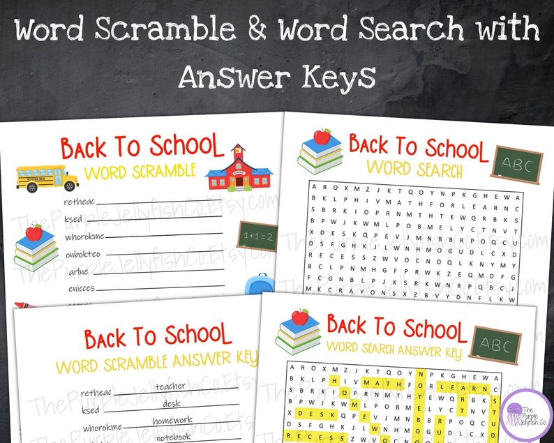 Back to School Activities for Kids Printable Back to School Games ...