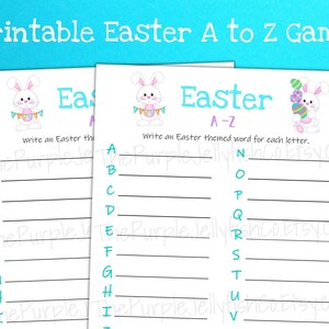 Easter A to Z Game, Printable Easter Activity for Kids, Easter Word ...
