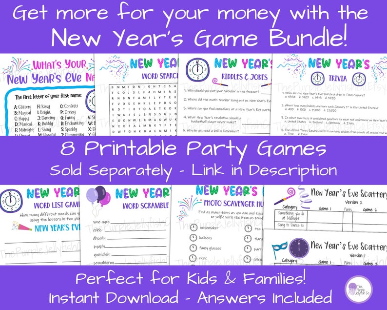New Years Jokes for Kids, Printable New Years Eve Games, New Years ...