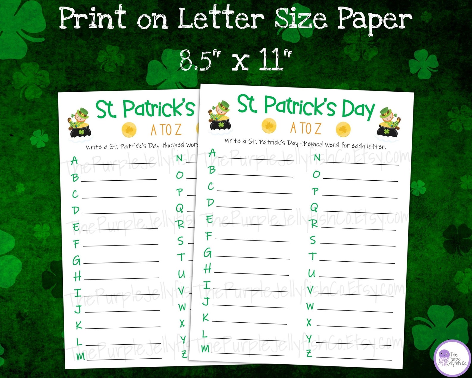 A to Z Game St Patricks Day, Printable St Patricks Day Game for Kids ...