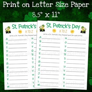 A to Z Game St Patricks Day, Printable St Patricks Day Game for Kids ...
