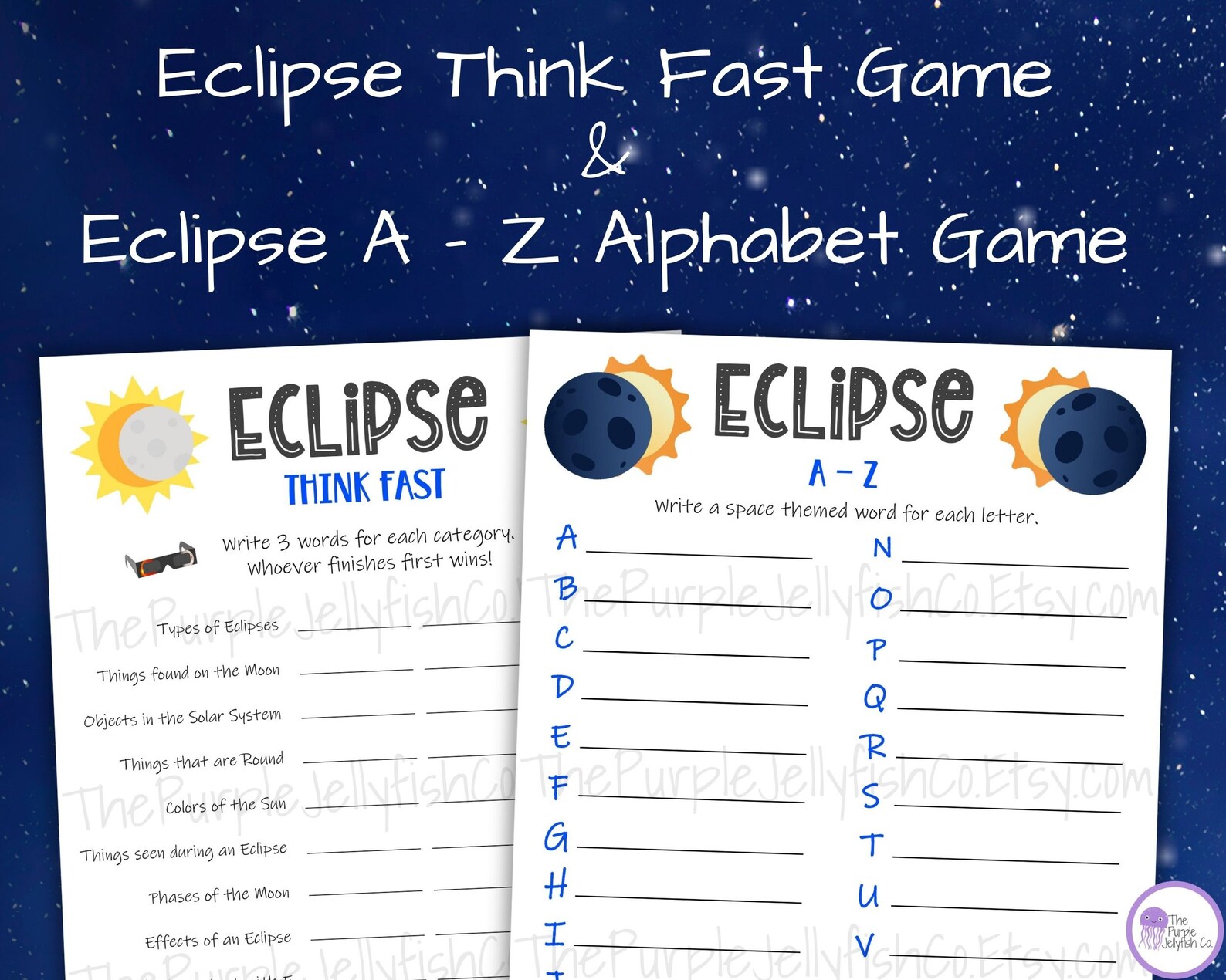 Eclipse 2024 Games Printable, April 8th 2024 Solar Eclipse Activities ...