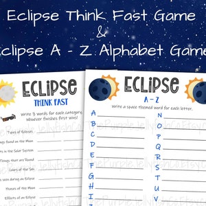 Eclipse 2024 Games Printable, April 8th 2024 Solar Eclipse Activities ...