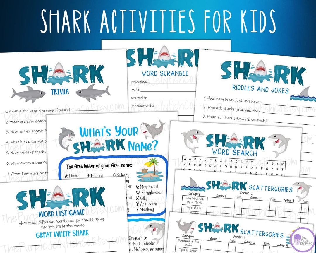 Shark Activities for Kids, Shark Birthday Party Games, Shark Week ...