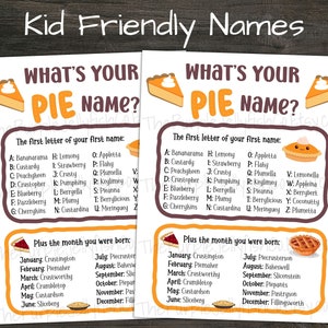 What's Your Pie Name Game Sign + Name Tags, Thanksgiving Pie Party ...