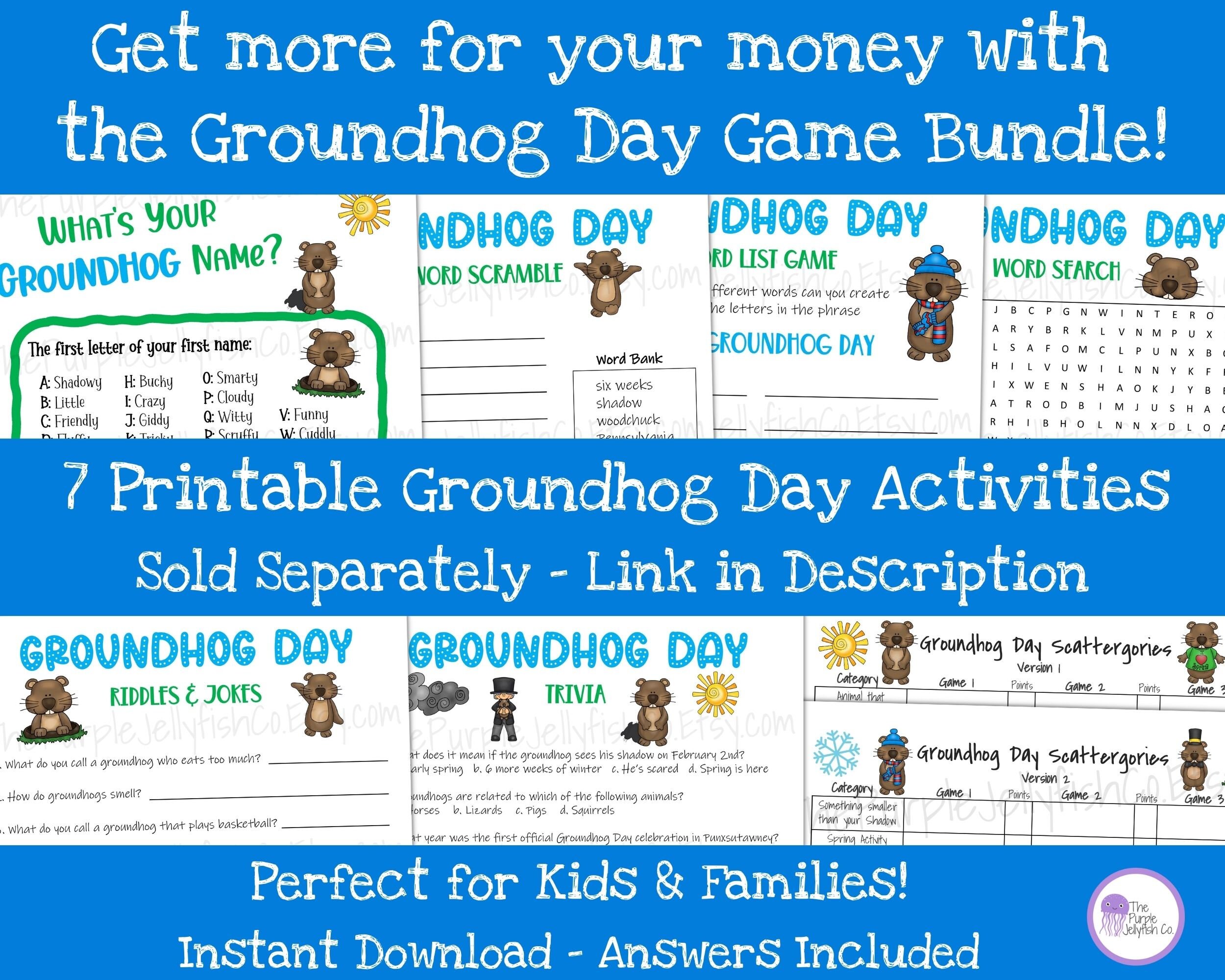 Groundhog Day Word List Game, Printable Activity for Kids & Adults ...