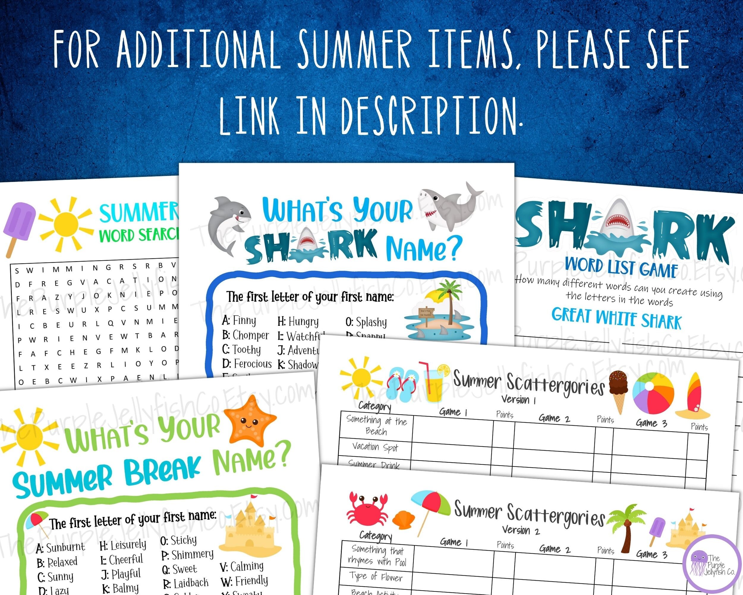 Shark Word Scramble With Answers, Shark Activity for Kids, Shark Game ...