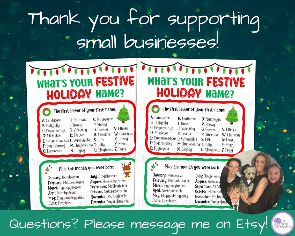 Christmas Name Game Name Tags, What's Your Name Game Festive Holiday ...