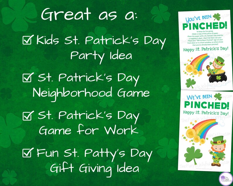 You've Been Pinched St. Patrick's Day Game for Kids Printable, St ...