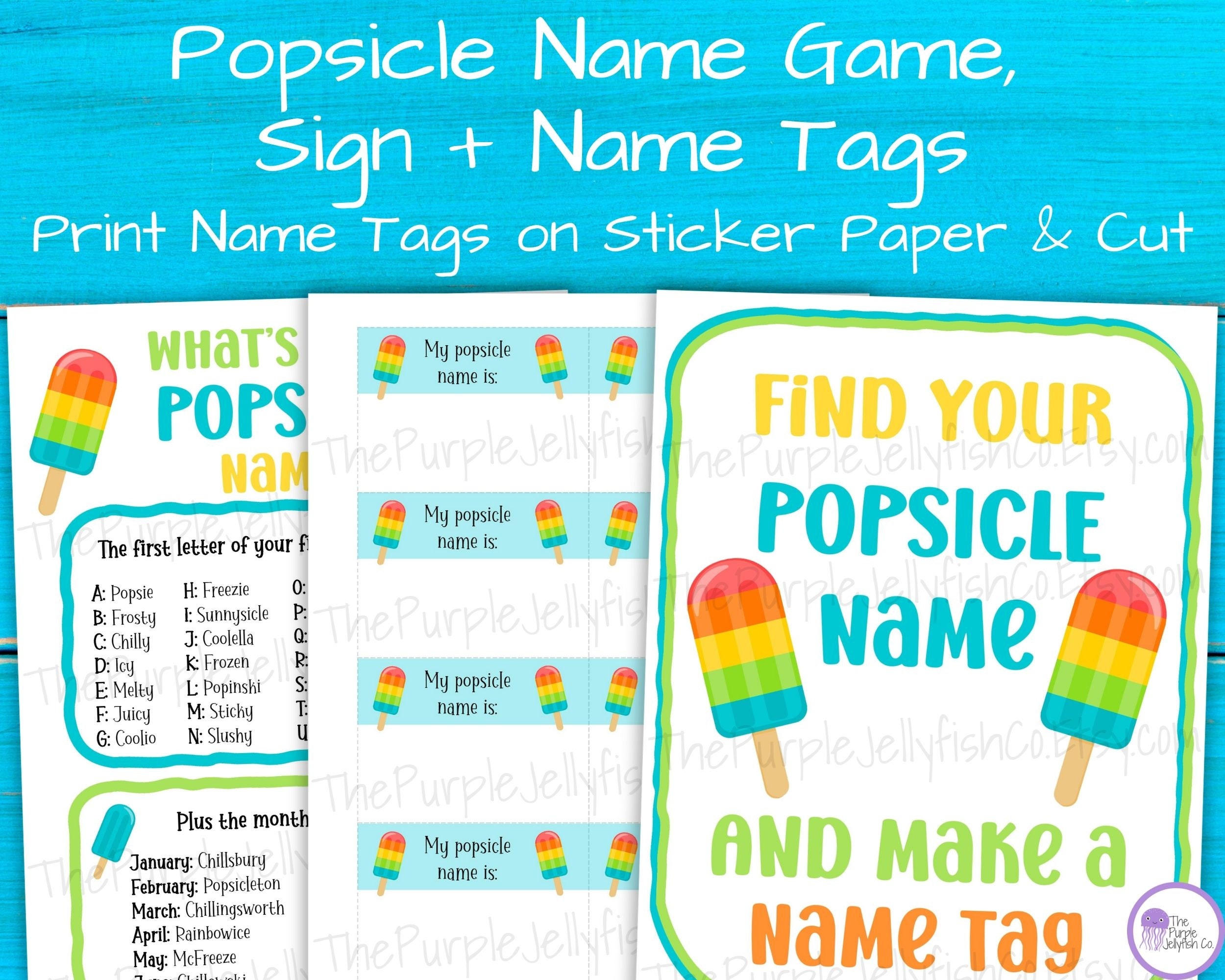 Popsicle Games for Kids Printable Popsicle Party Ideas, Fun Summer ...