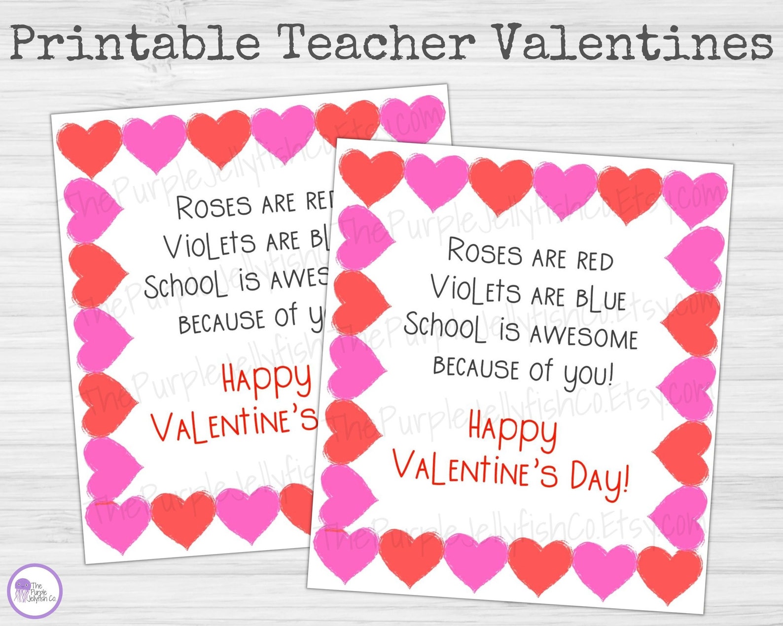Teacher Valentines Printable, Valentine's Day Appreciation, Valentine ...