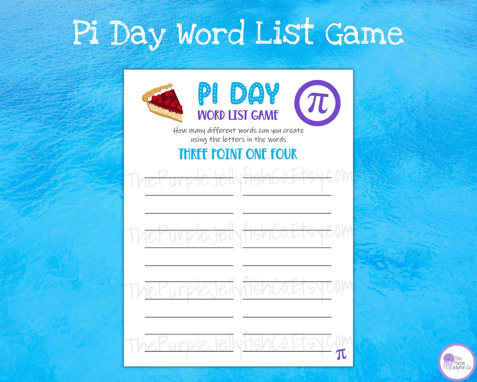 Pi Day Word Games Bundle, Printable Games for Kids, Word Game Printable ...