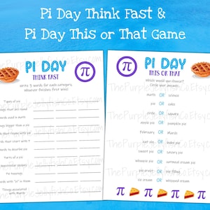 Pi Day Game Bundle, Pi Day Activities for Kids, Pi Day Party Ideas, Fun ...