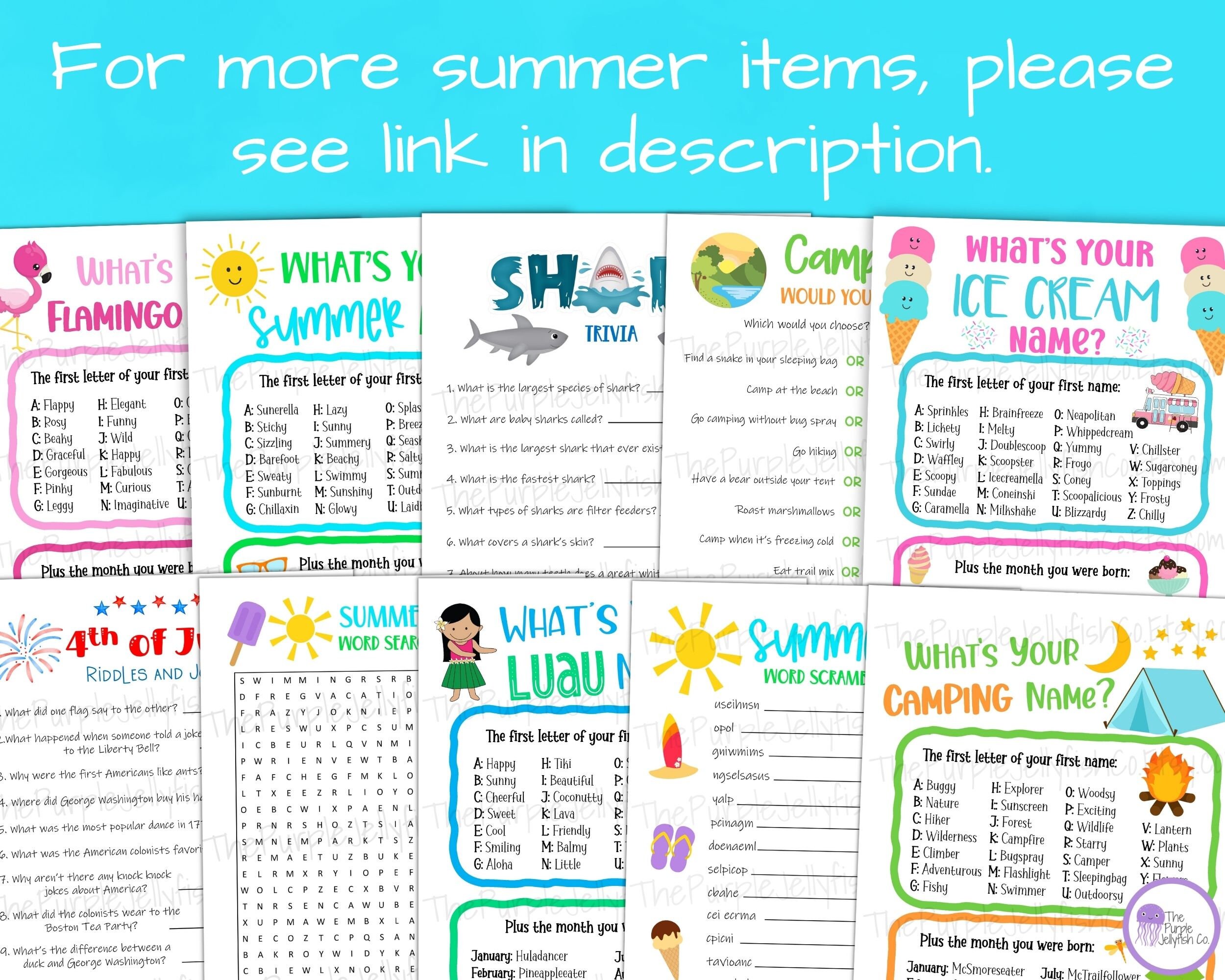 Ice Cream Party Game, What's Your Ice Cream Name Game, Kids Summer ...