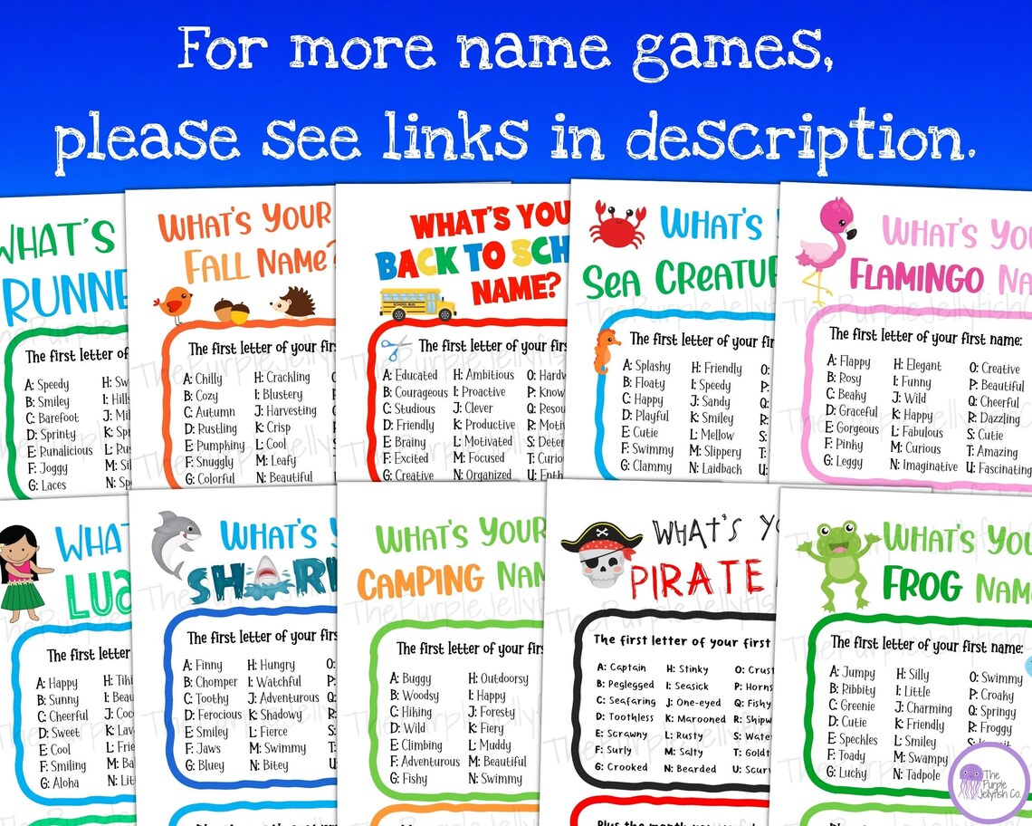 Runner Name Sign and Name Tags, Whats Your Name Game, Running Printable ...