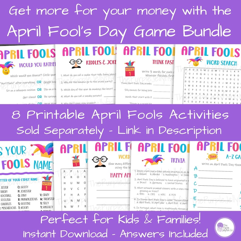 April Fools Day Word Search Printable, Funny April Fools Prank for Kids ...