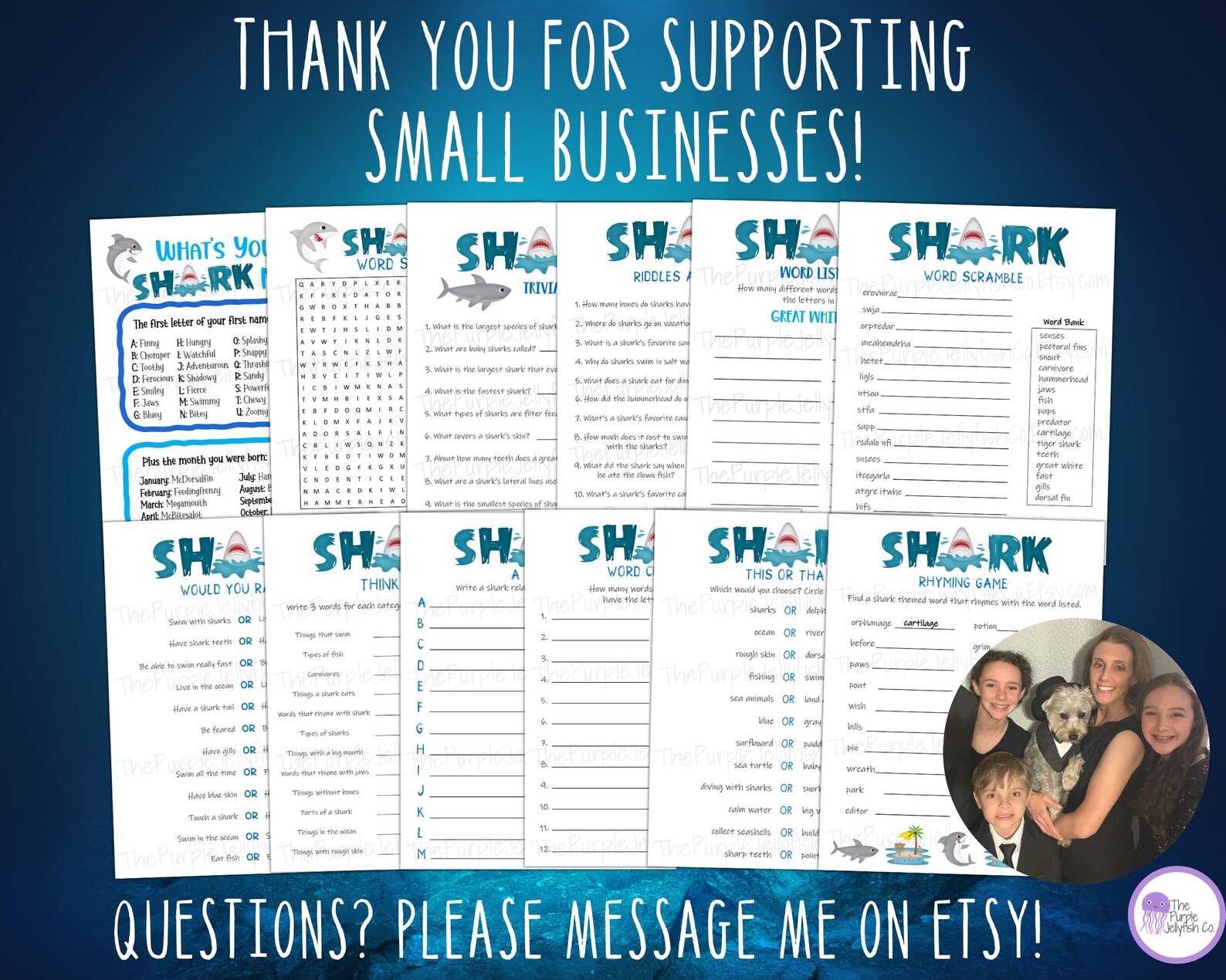 Shark Word Search Printable, Shark Activity for Kids, Word Search ...