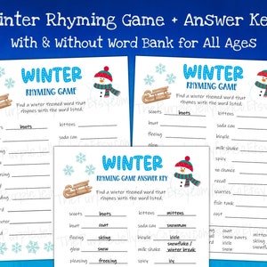 Winter Game Bundle, Printable Winter Activities for Kids, Holiday ...