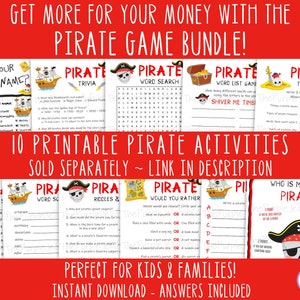 Whats Your Pirate Name Game, Talk Like a Pirate Day Idea, Pirate Party ...