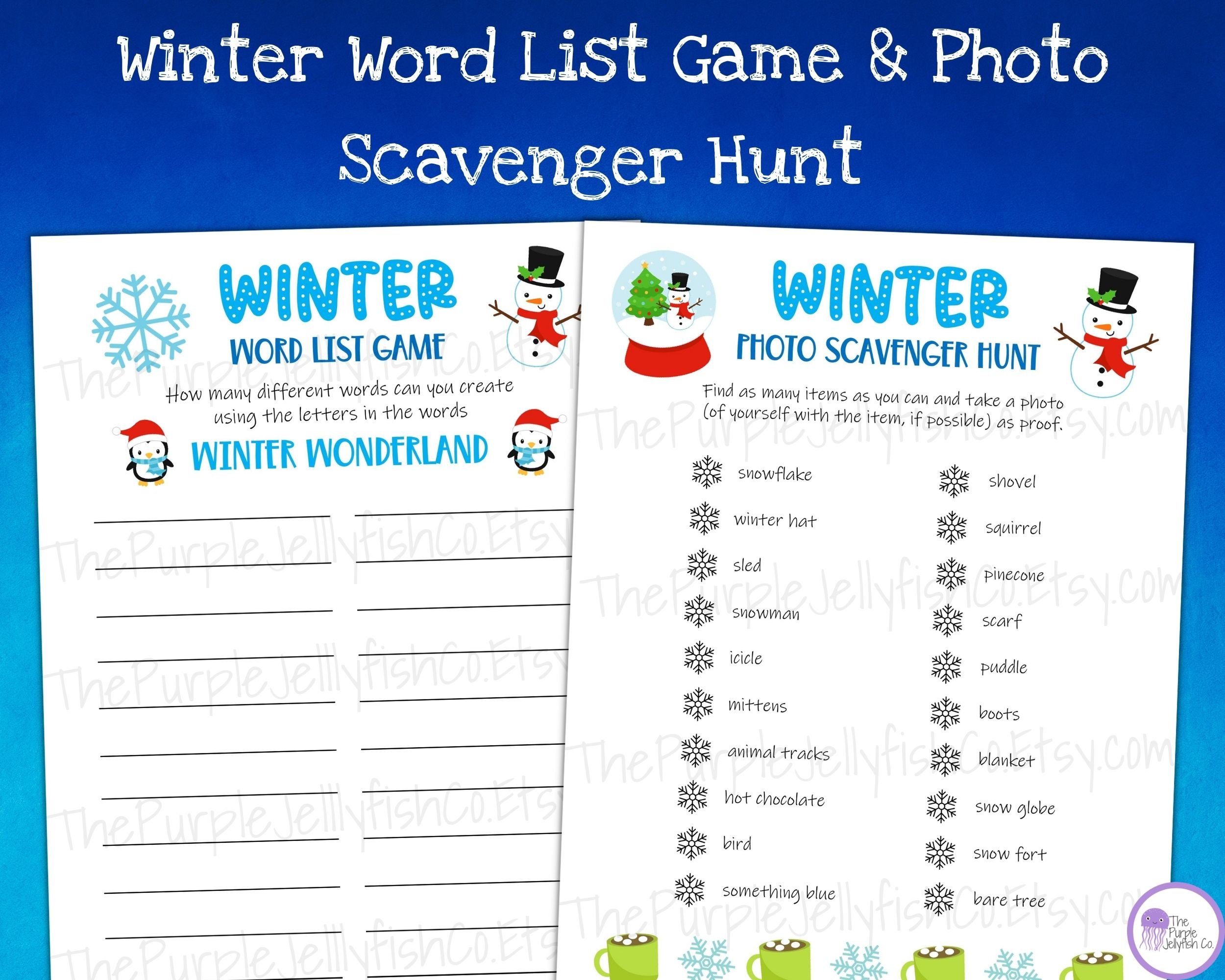 Winter Game Bundle, Printable Winter Activities for Kids, Holiday ...
