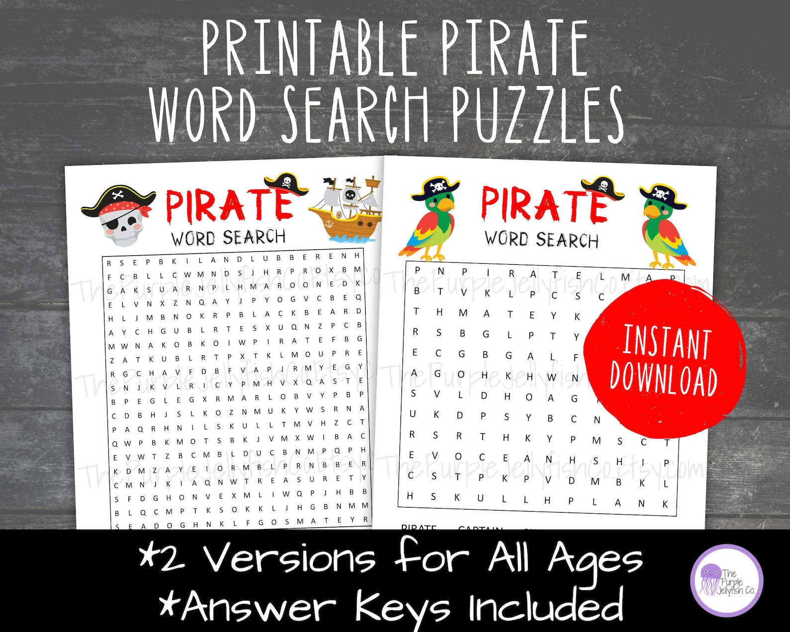 Pirate Word Search Printable, Talk Like a Pirate Day Activity for Kids ...