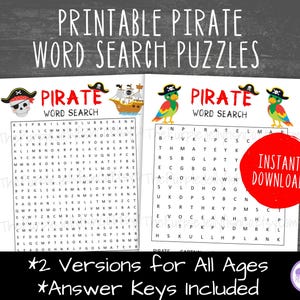 Pirate Word Search Printable, Talk Like a Pirate Day Activity for Kids ...