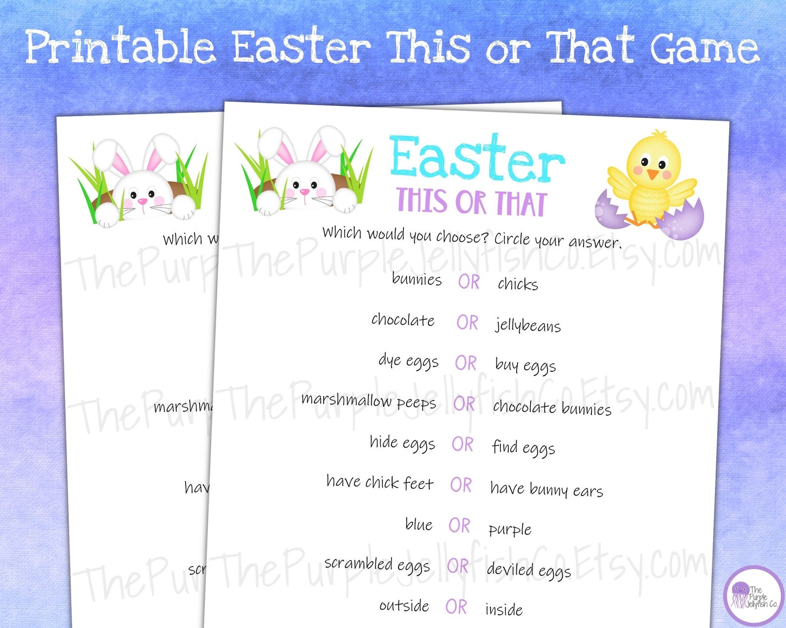 Easter This or That Game for Kids, Printable Easter Activity, Easter ...