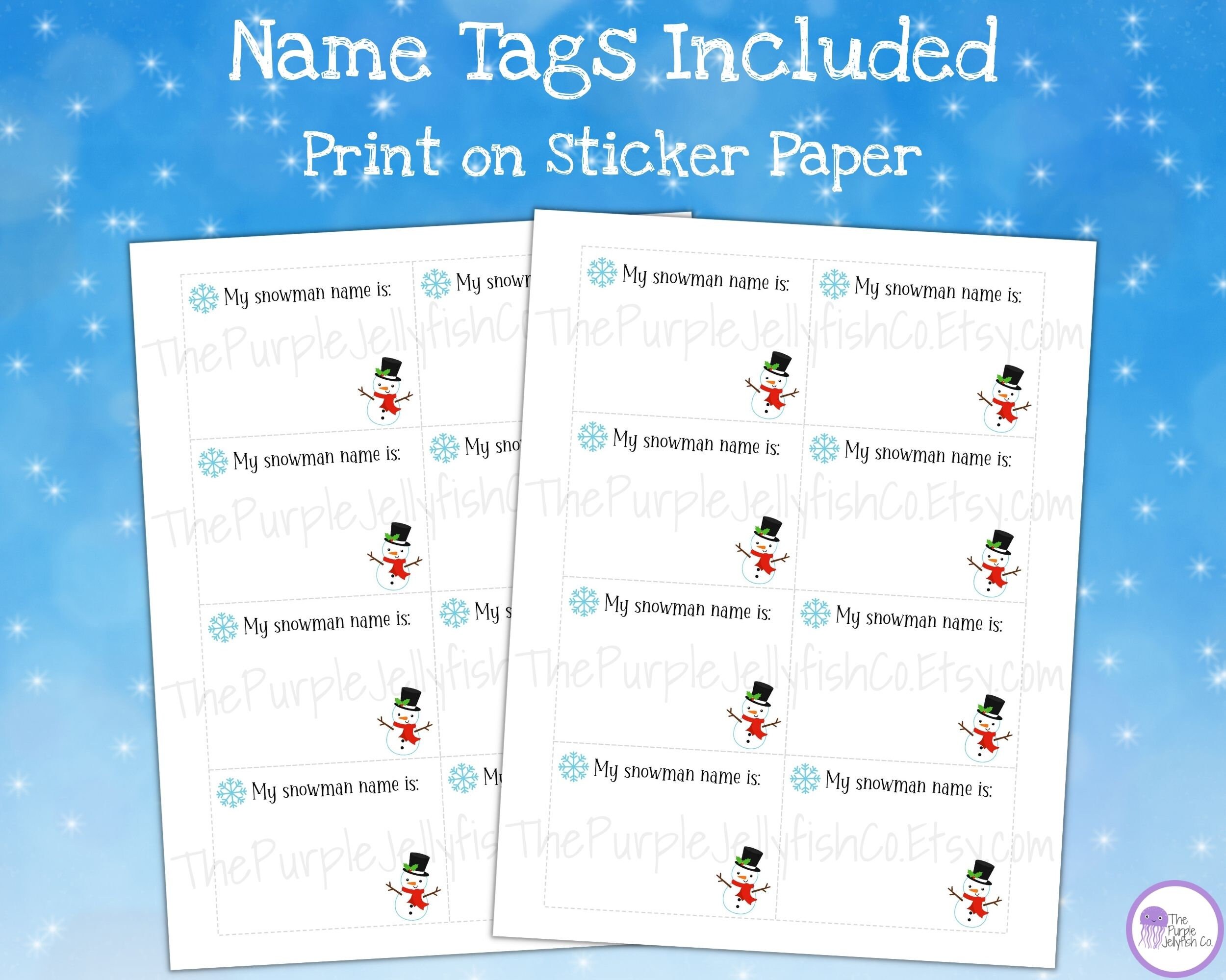 What's Your Snowman Name Game, Printable Winter Game for Kids, Snowman ...