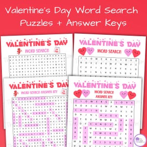 Valentines Word Search for Kids, Word Search Puzzle Valentines Day ...