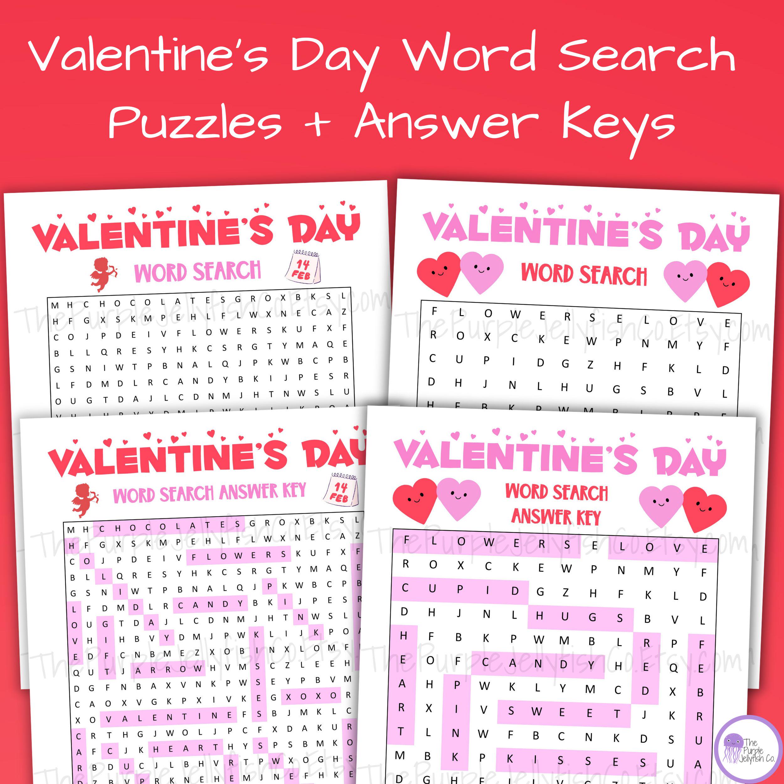 Valentines Word Search for Kids, Word Search Puzzle Valentines Day ...