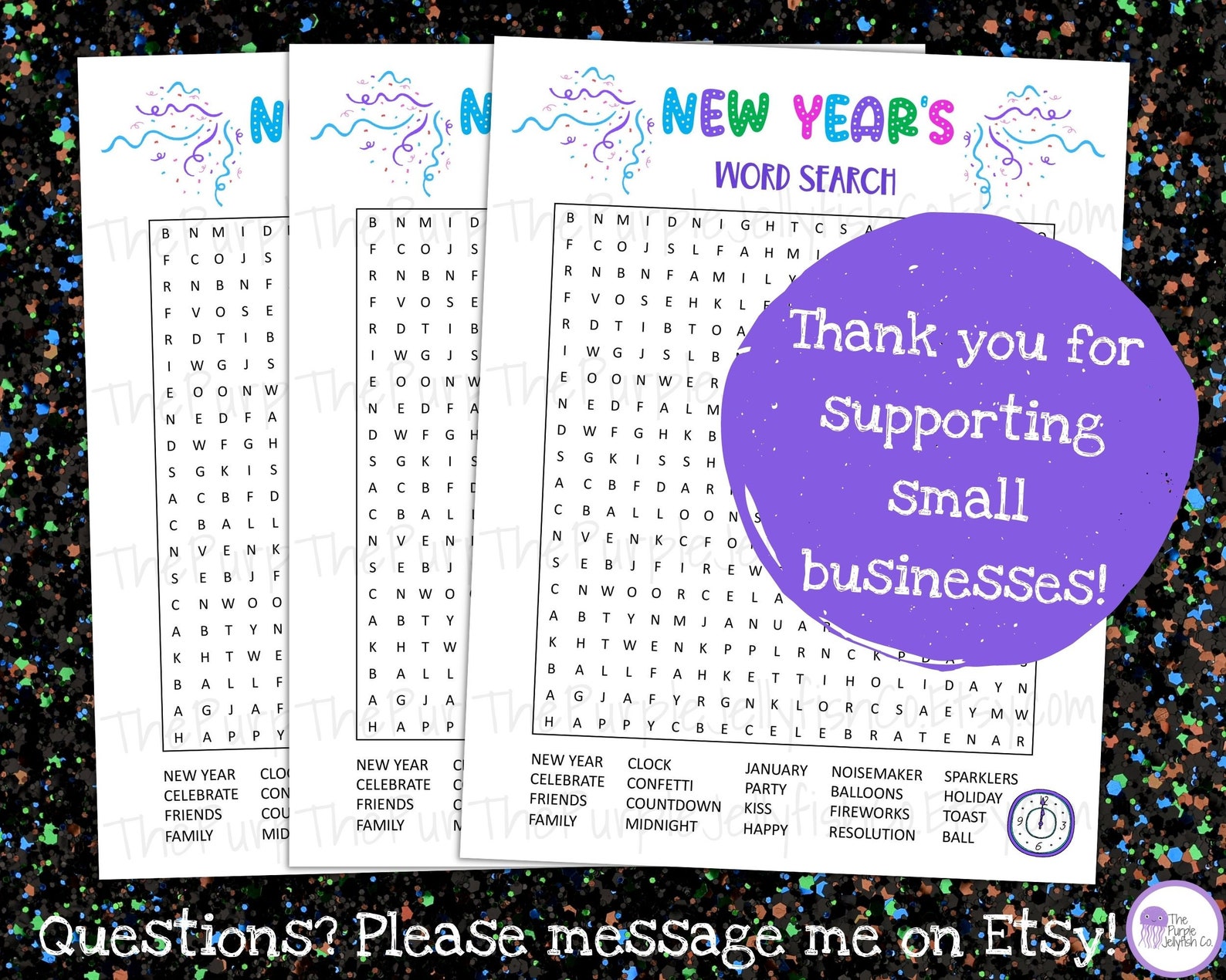 New Years Word Search Printable, New Years Activity for Kids, Word ...