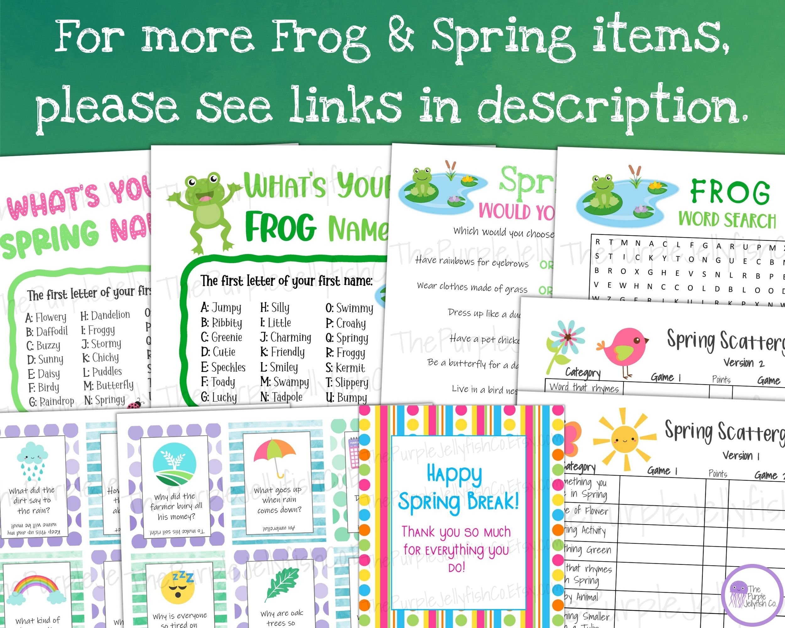 Frog Lunchbox Jokes, Printable Lunch Box Jokes, Frog Theme Lunch Box ...