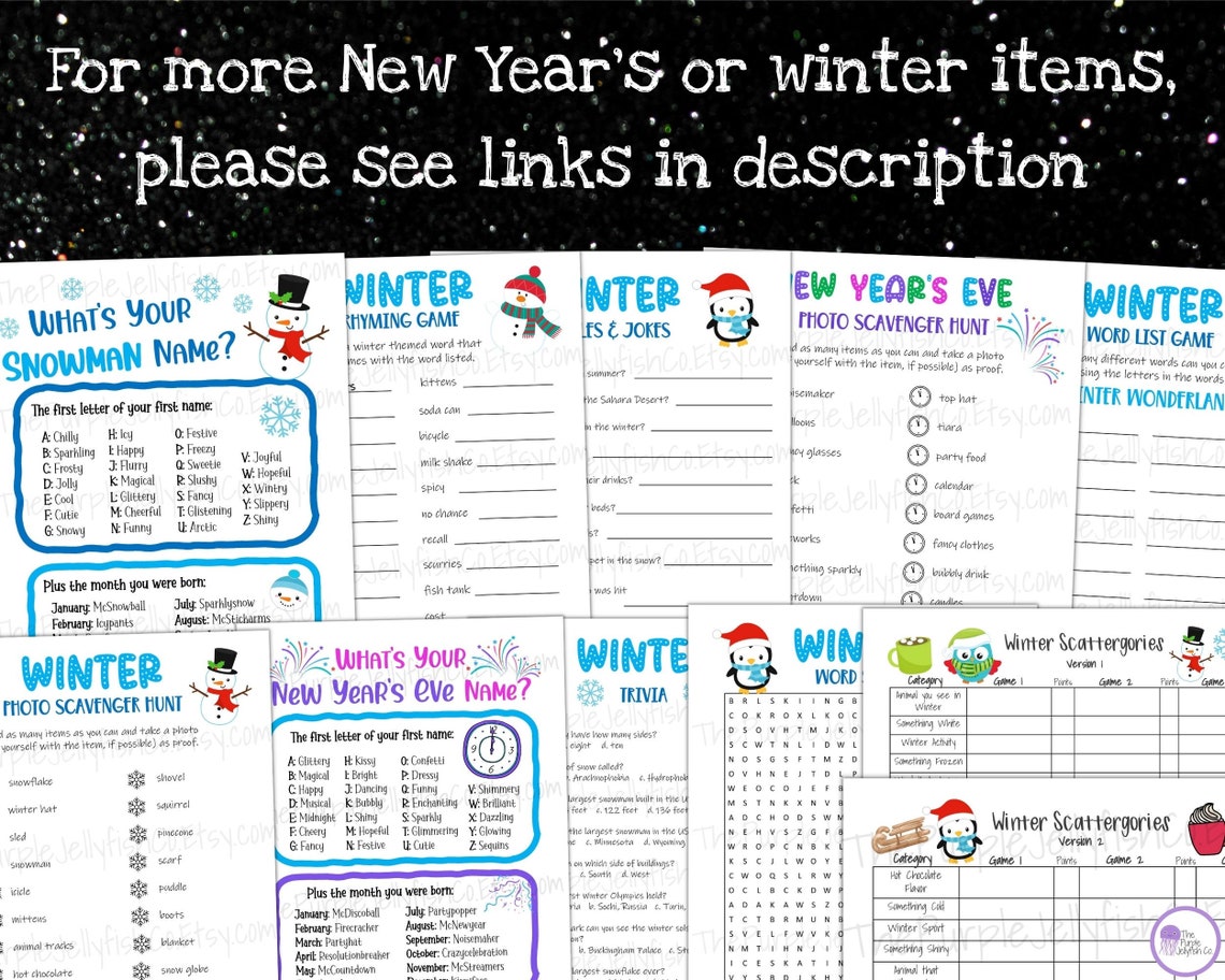 New Years Trivia Game Printable, New Years Eve Game for Teens & Adults ...