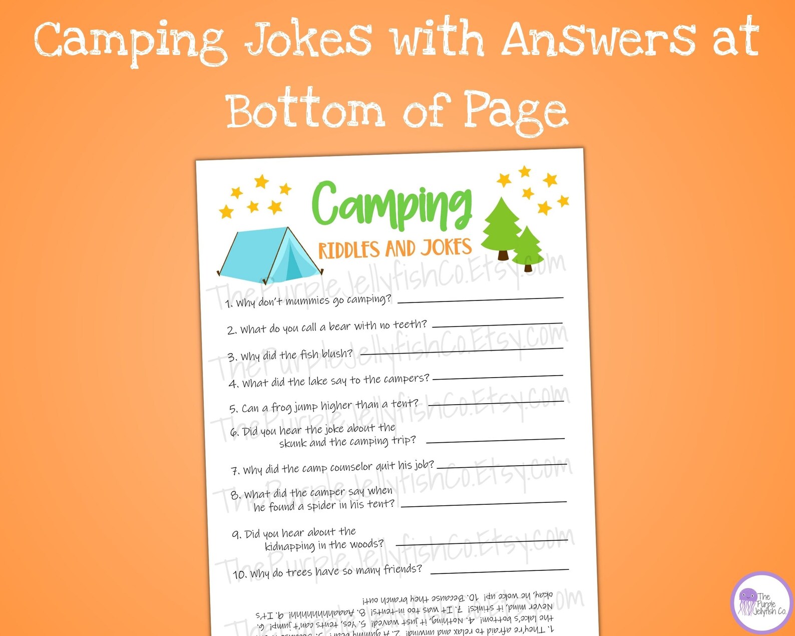 Camping Activities for Kids, Camping Games Bundle, Camping Party Games ...