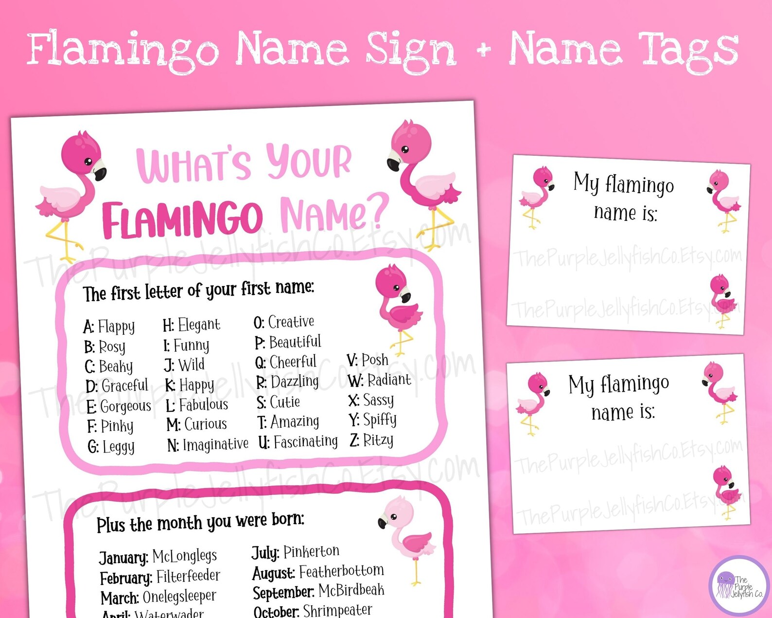 Flamingo Name Game, Printable Flamingo Sign, Summer Activity for Kids ...