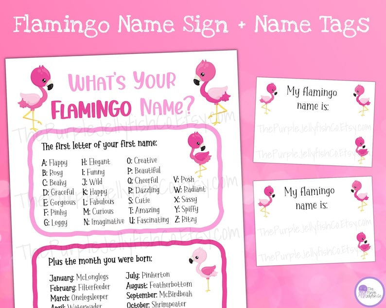 Flamingo Name Game, Printable Flamingo Sign, Summer Activity for Kids ...