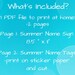 Whats Your Summer Name Game Sign + Name Tags, Printable Summer ...