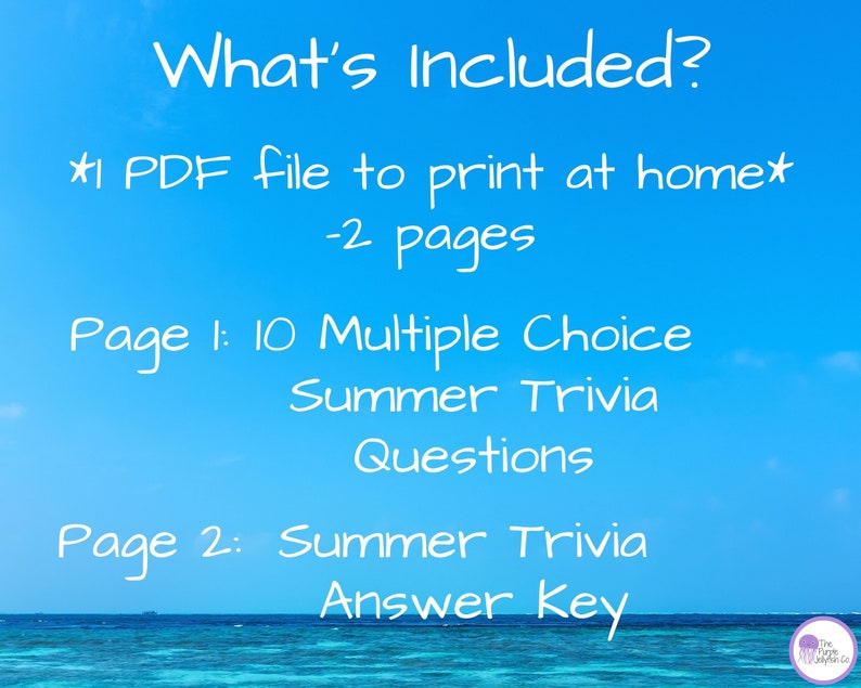 Summer Trivia Game, Printable Trivia Questions for Teens Adults Seniors ...