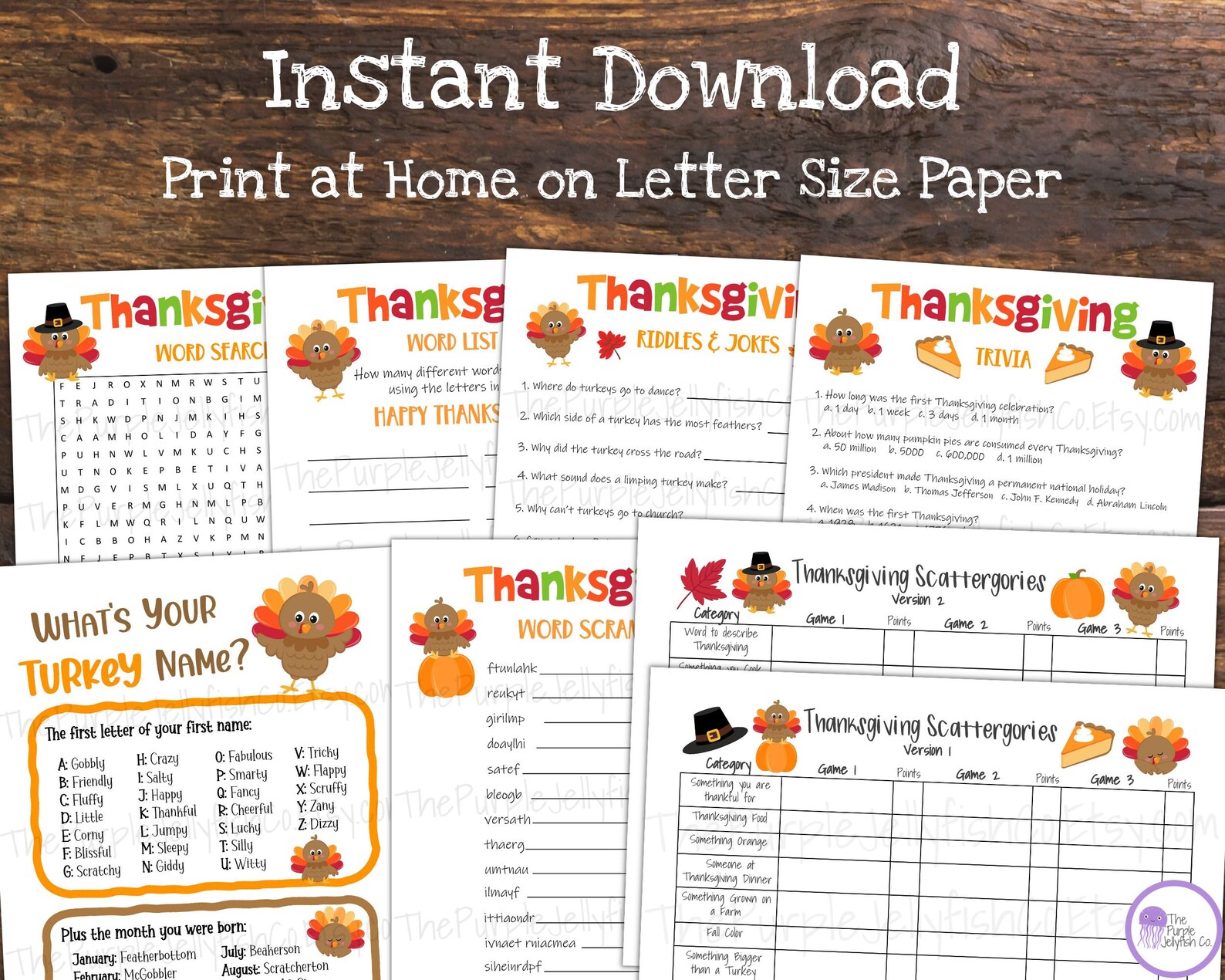 Thanksgiving Game Bundle Thanksgiving Games for Kids & - Etsy