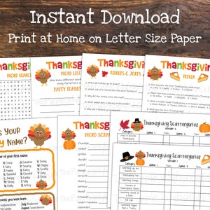 Thanksgiving Game Bundle Thanksgiving Games for Kids & - Etsy