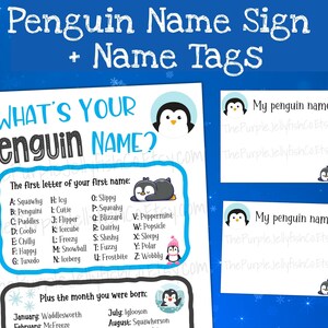 What's Your Penguin Name Game, Printable Winter Activity for Kids ...