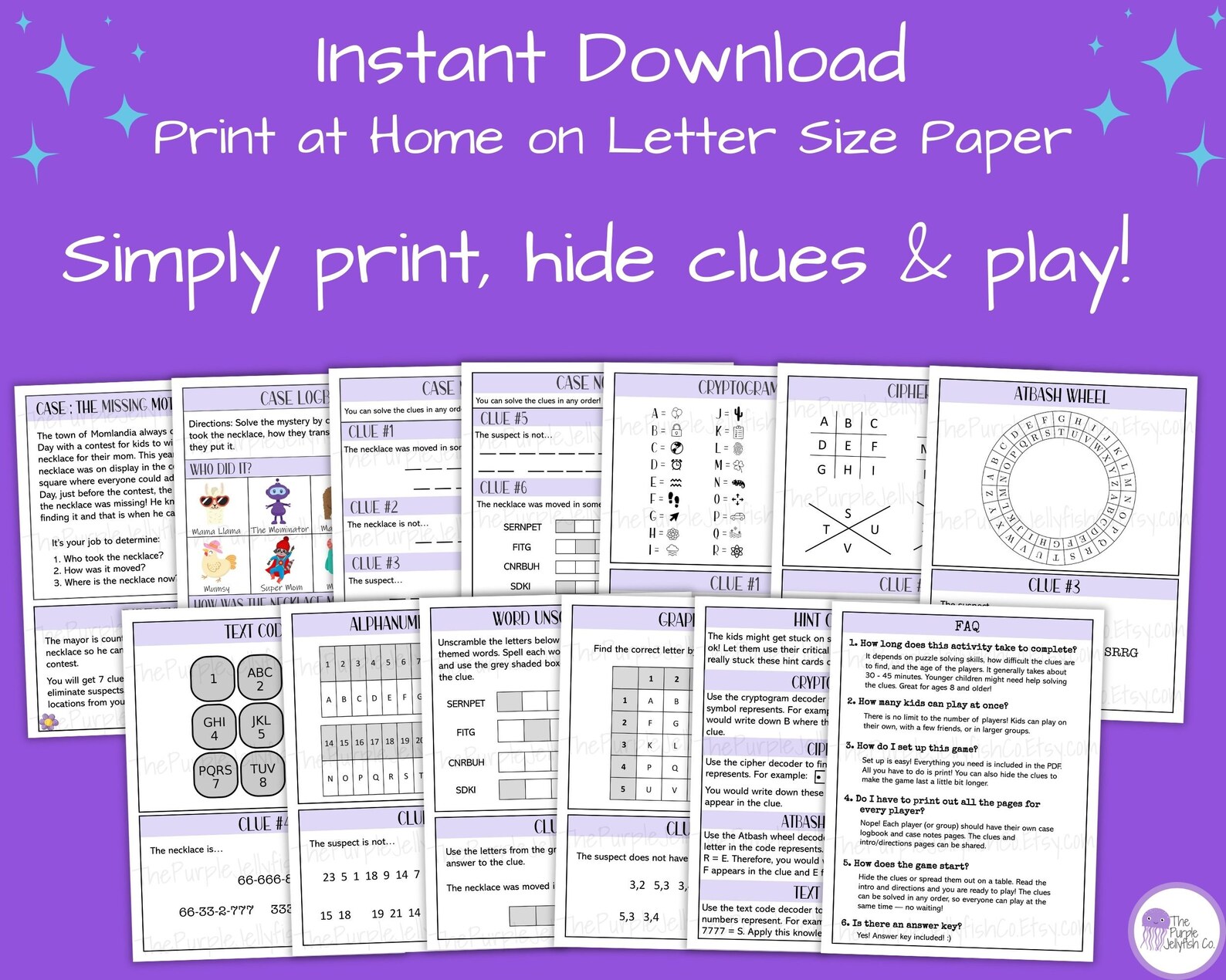 Mother's Day Mystery Game Printable for Kids, Escape Room Game for ...
