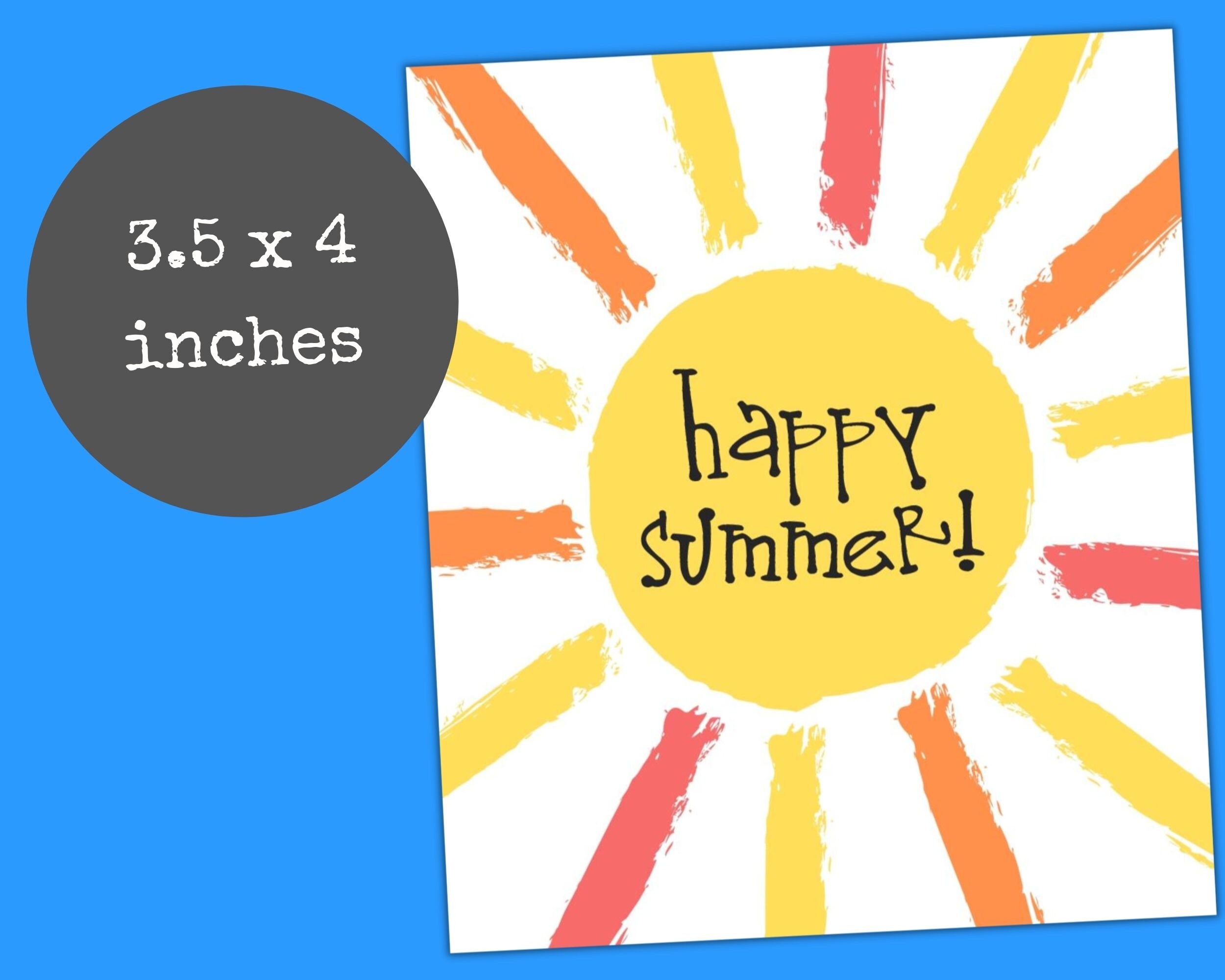Happy Summer Gift Tags, Printable End of School Year Tag, Summer Break ...