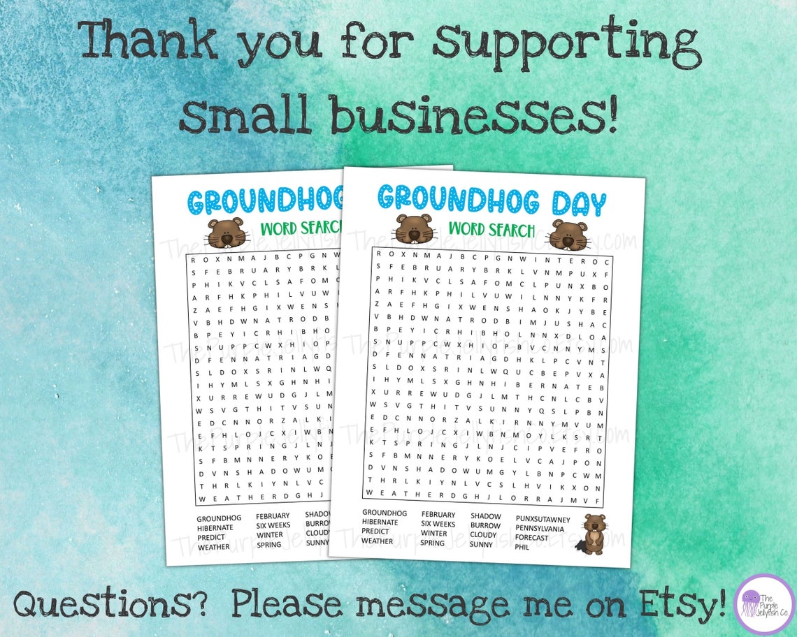 Groundhog Day Word Search Printable, Groundhog Activities, Word Search ...