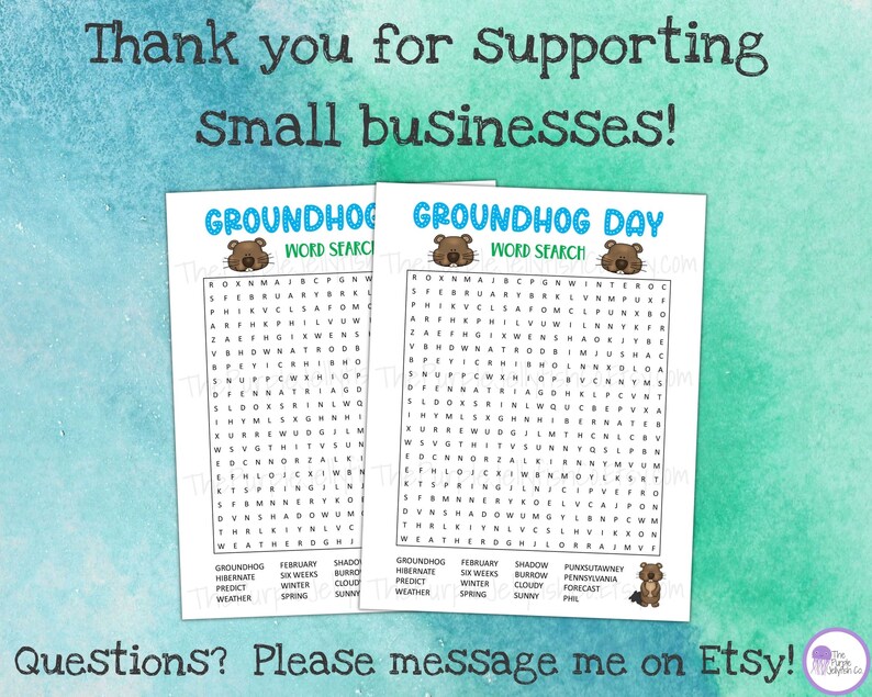 Groundhog Day Word Search Printable, Groundhog Activities, Word Search ...