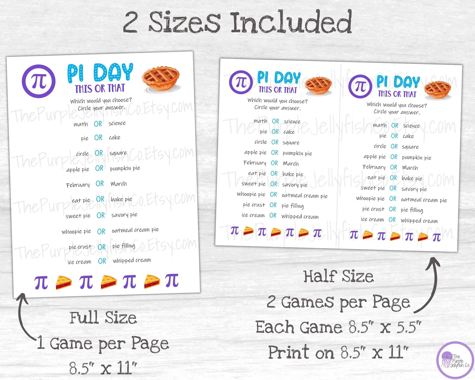 Pi Day This or That Game, Printable Pi Day Game for Kids Teens & Adults ...