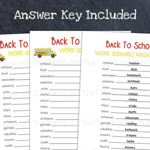 Back to School Word Scramble for Kids Printable First Day of School ...