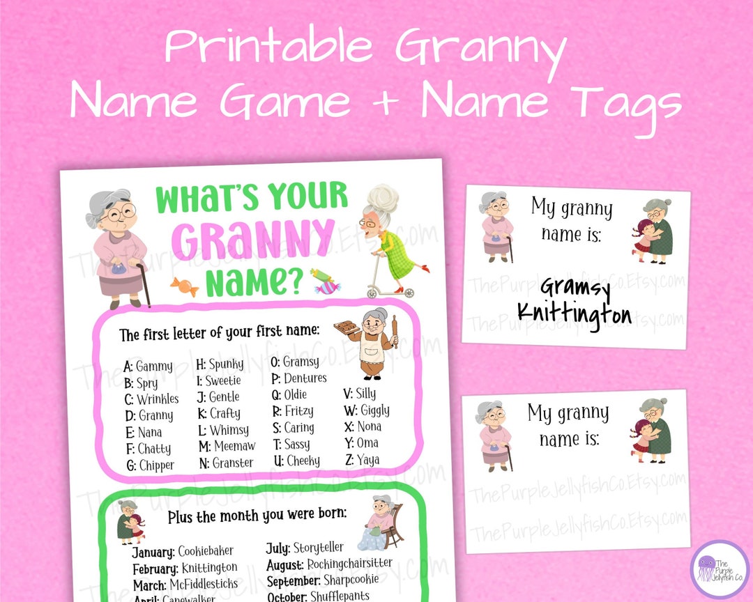 Whats Your Granny Name Game, Funny Grandma Mother's Day Idea, Granny ...
