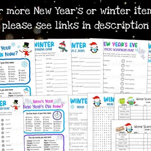 New Years Jokes for Kids, Printable New Years Eve Games, New Years ...